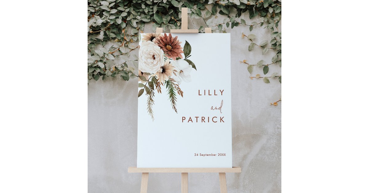 Bohemian Large Wedding Sign | Zazzle