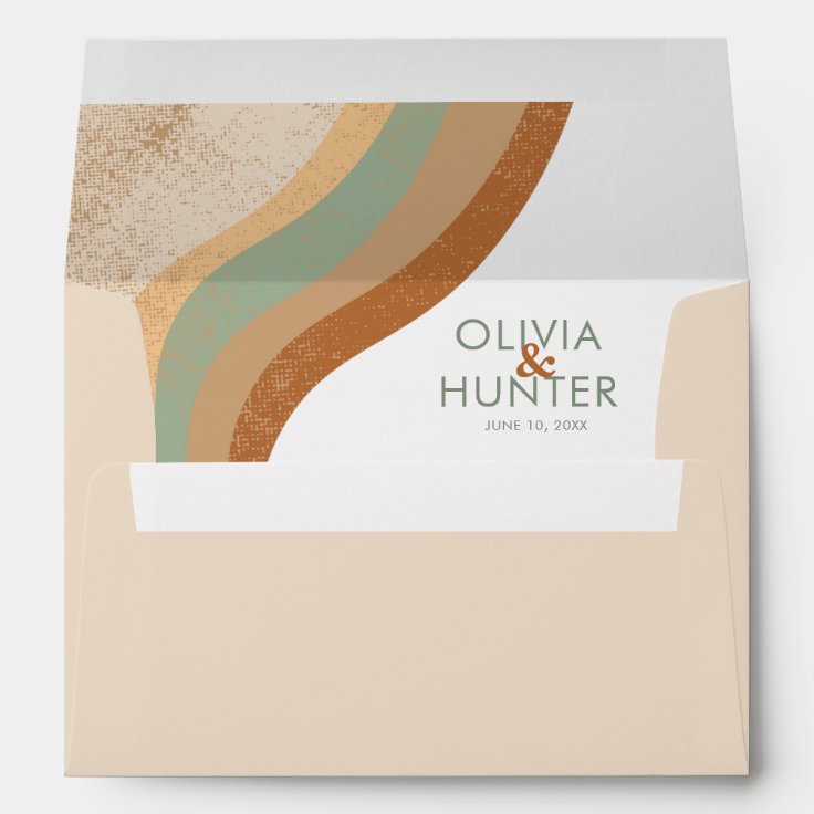 Bohemian Modern Terracotta Wedding Envelope | Zazzle