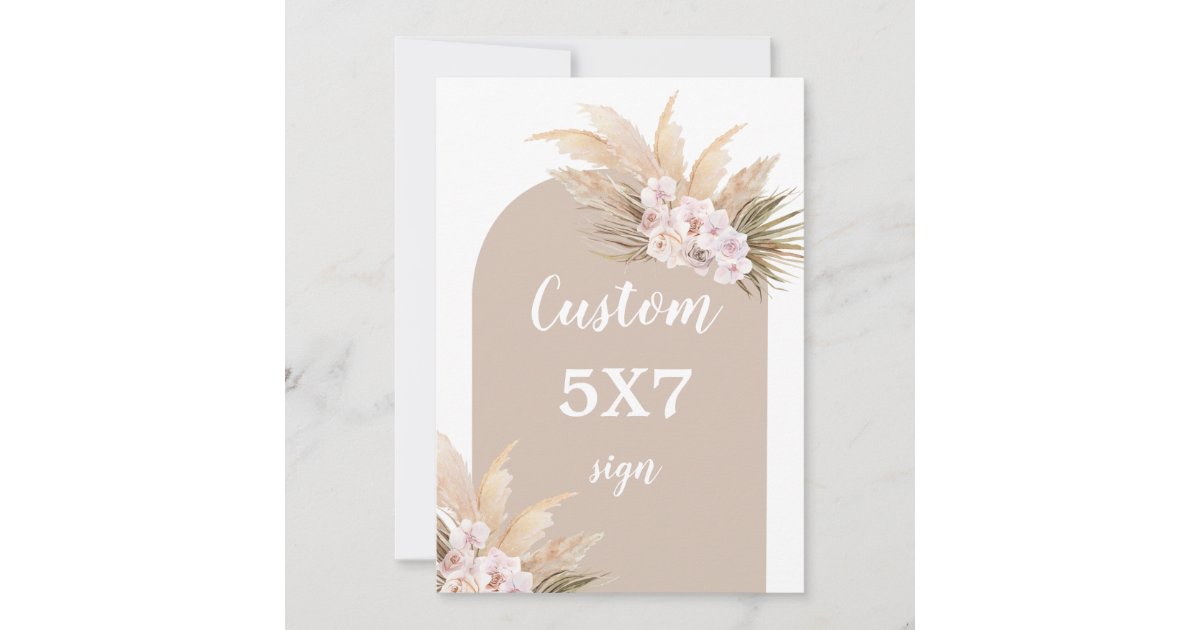 Bohemian Pampas Grass sign Invitation | Zazzle