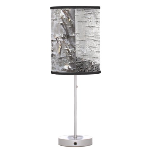 bohemian rustic country chic tree bark white birch table lamp | Zazzle