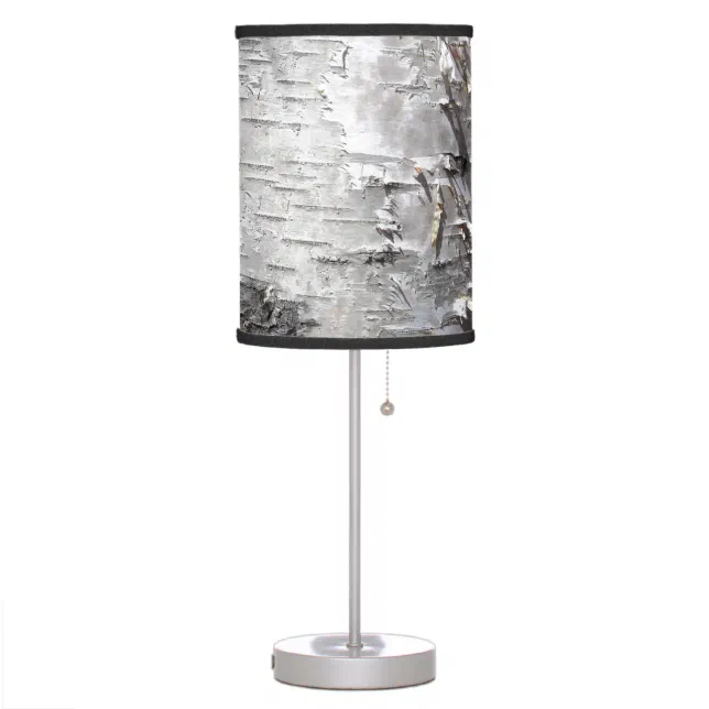 bohemian rustic country chic tree bark white birch table lamp | Zazzle