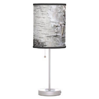 bohemian rustic country chic tree bark white birch table lamp | Zazzle