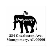 Bohemian Style Elephant Silhouette Family Address Rubber Stamp | Zazzle