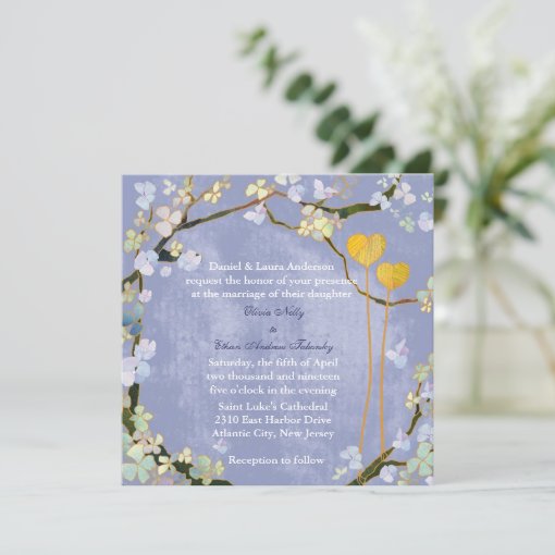 Bohemian Style Powder Blue Wedding Invitation | Zazzle