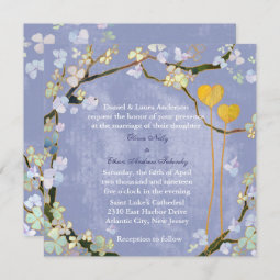 Bohemian Style Powder Blue Wedding Invitation | Zazzle