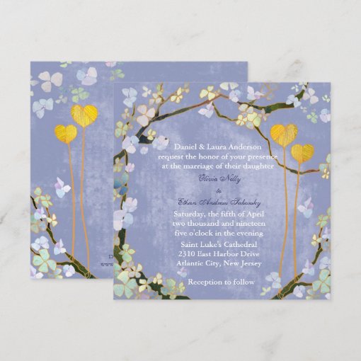 Bohemian Style Powder Blue Wedding Invitation | Zazzle