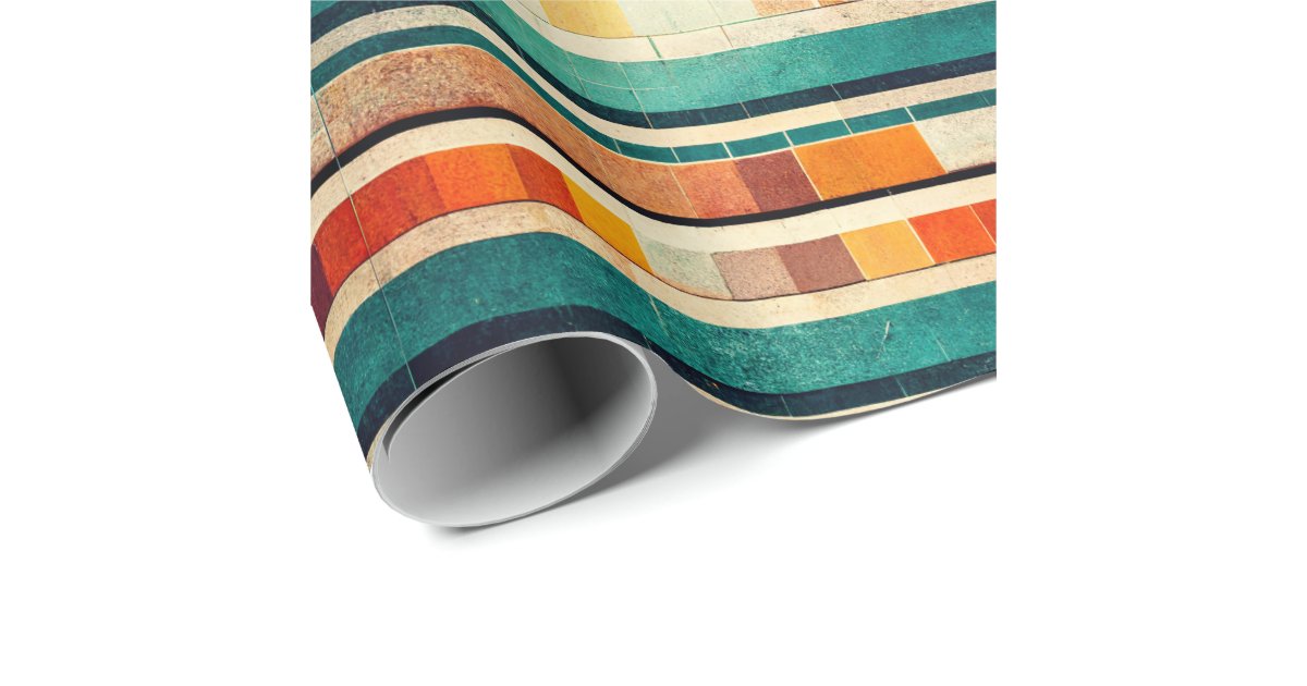 Bohemian subway tile wrapping paper | Zazzle