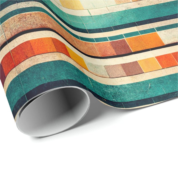 Bohemian subway tile wrapping paper | Zazzle