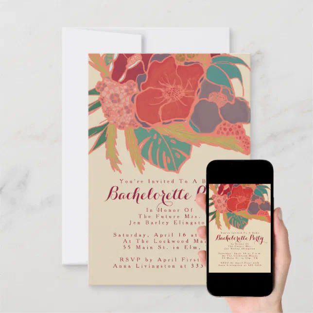 Bohemian Themed Invitation Bachelorette Party | Zazzle