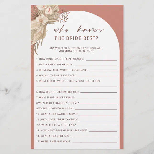 Bohemian who knows the bride best bridal shower flyer | Zazzle