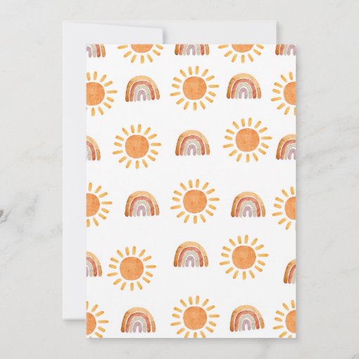 Boho A Little Ray of Sunshine Rainbow Baby Shower Invitation | Zazzle