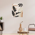 Boho Abstract Earth Tone Leaves and Rainbow Poster | Zazzle
