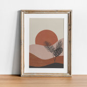 Boho Abstract Landscape Sunset Poster | Zazzle
