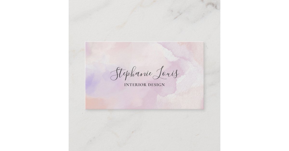 Boho Abstract Lavender Purple Watercolor | QR Code Calling Card | Zazzle