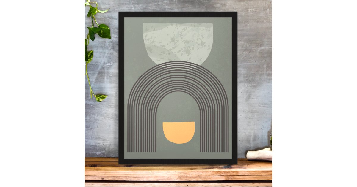 Boho Abstract Rainbow Illustration Design Poster | Zazzle
