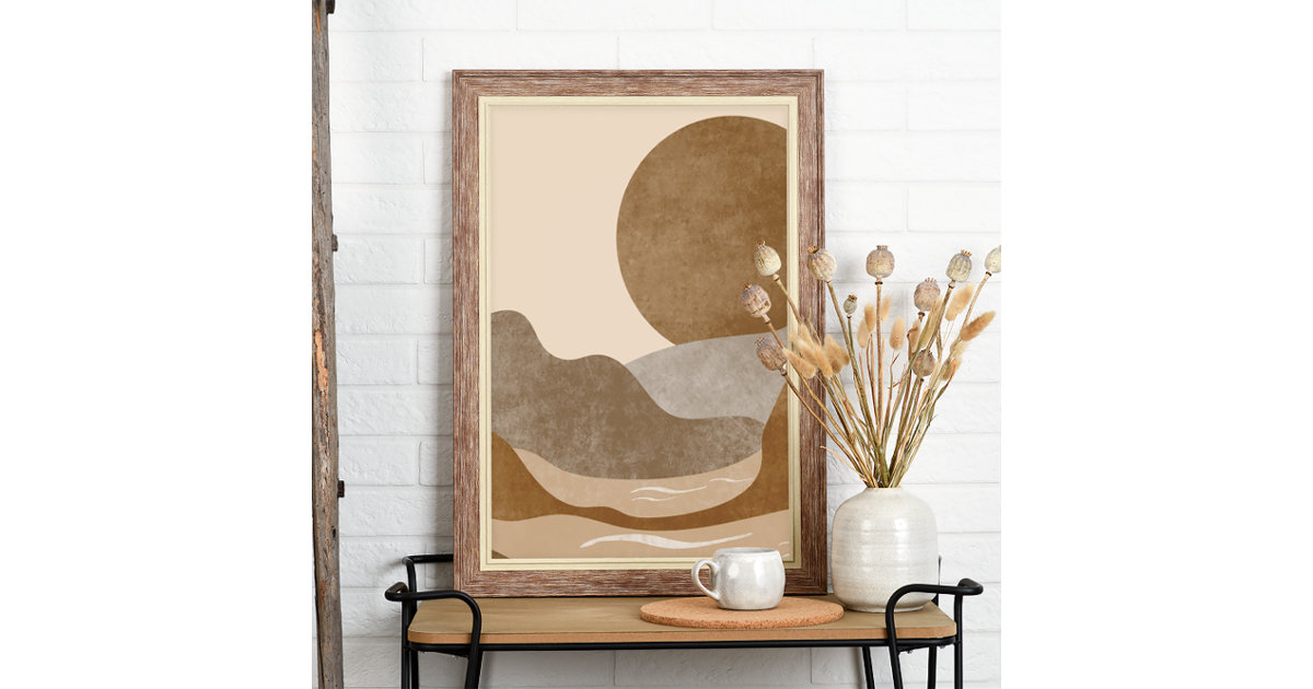 Boho Aesthetic Mountain Landscape Modern Art Poster | Zazzle