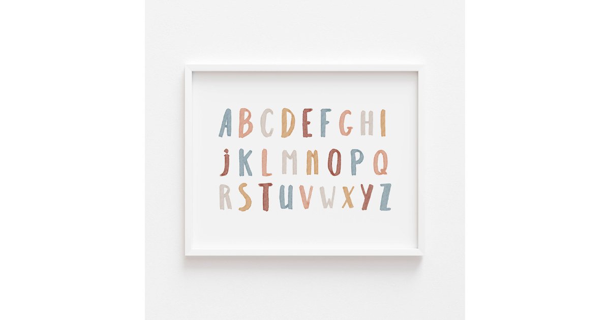 Boho Alphabet landscape poster | Zazzle