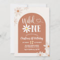 Boho Arch Daisy Wild One First Birthday Invitation | Zazzle