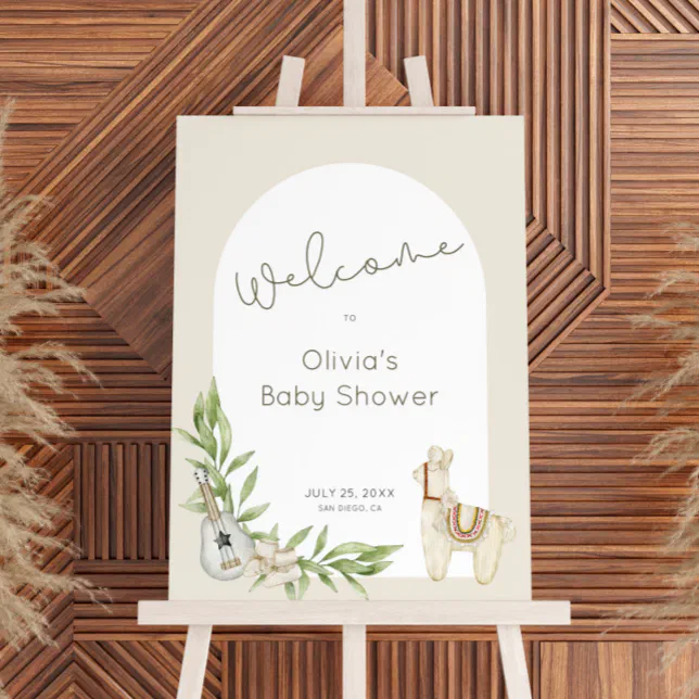 Boho Arch Gender Neutral Baby Shower Welcome Sign | Zazzle
