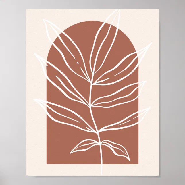 Boho Arch Oversized Botanical Leaf 1 Poster | Zazzle