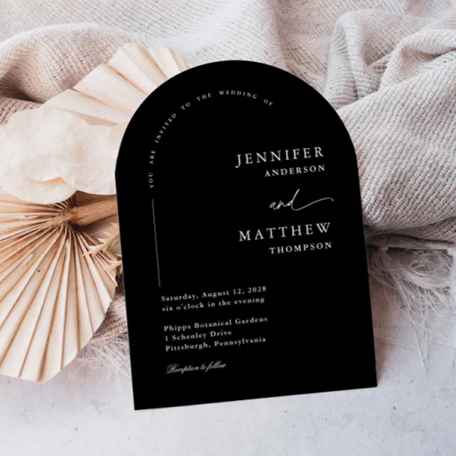 Boho Arch Simple Wedding Invitation | Zazzle