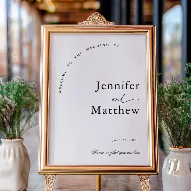 Boho Arch Simple Wedding Welcome Poster | Zazzle