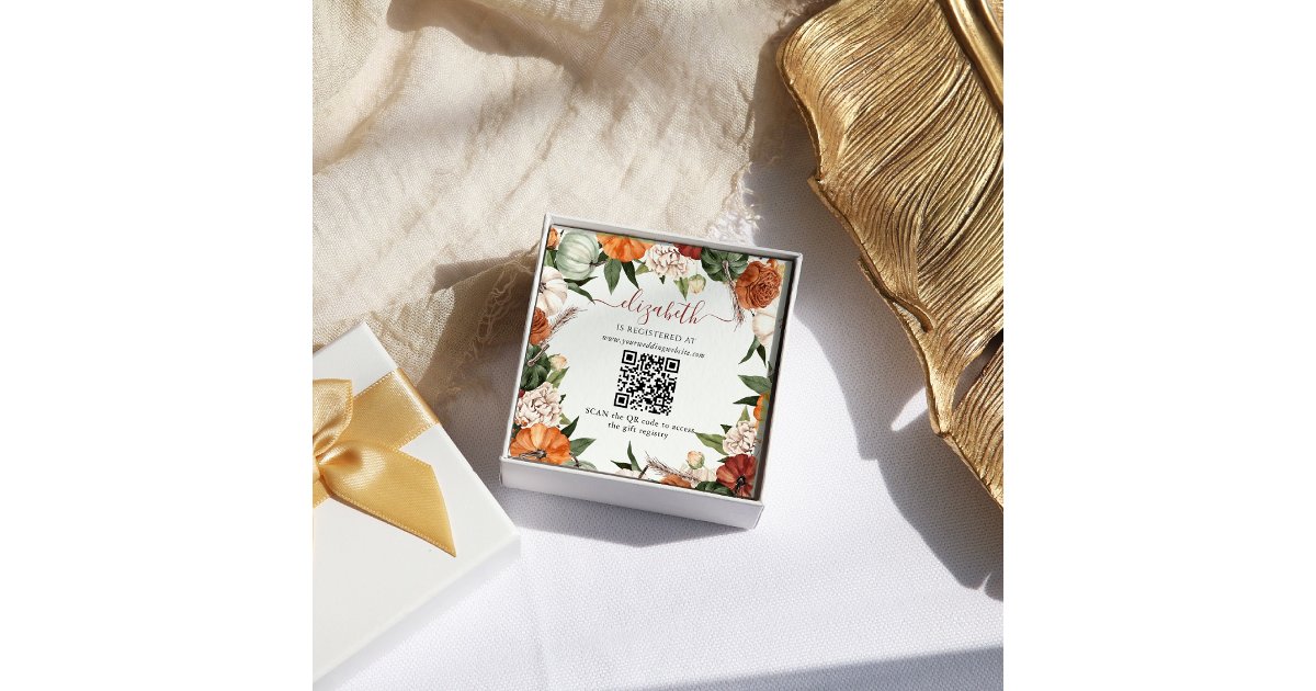 Boho Autumn | Bridal Shower Registry Enclosure Card | Zazzle