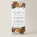 Boho Autumn Floral Wedding Welcome Retractable Banner | Zazzle
