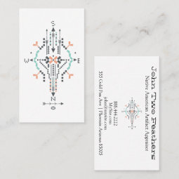 Boho Aztec Tribal Native American Indian Totem Business Card | Zazzle