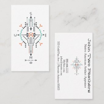 Boho Aztec Tribal Native American Indian Totem Business Card | Zazzle