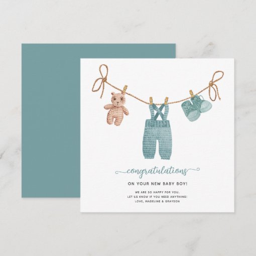 BOHO Baby Clothes Congratulations Card | Zazzle
