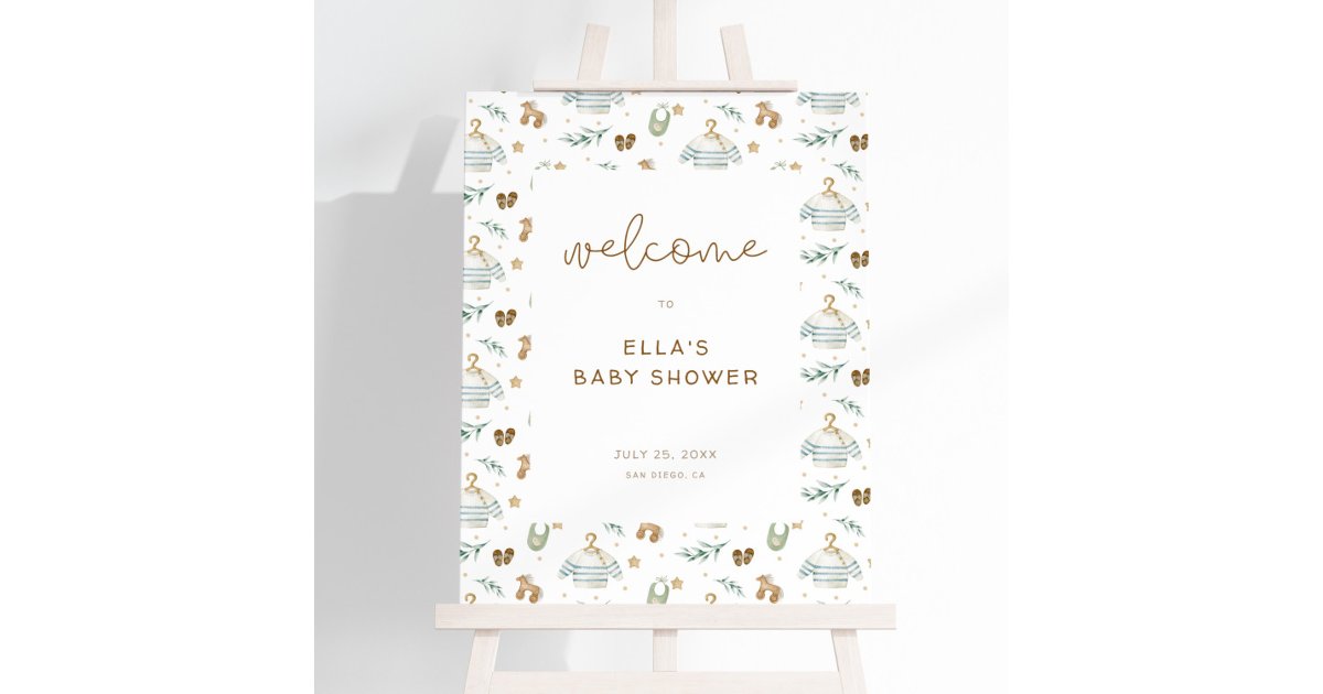 Boho Baby Pattern Baby Shower Welcome Sign | Zazzle