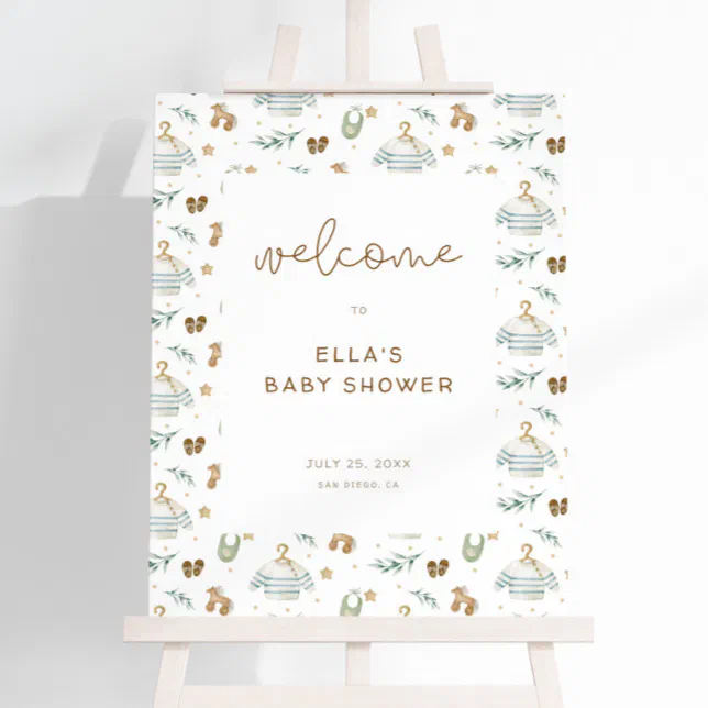 Boho Baby Pattern Baby Shower Welcome Sign | Zazzle