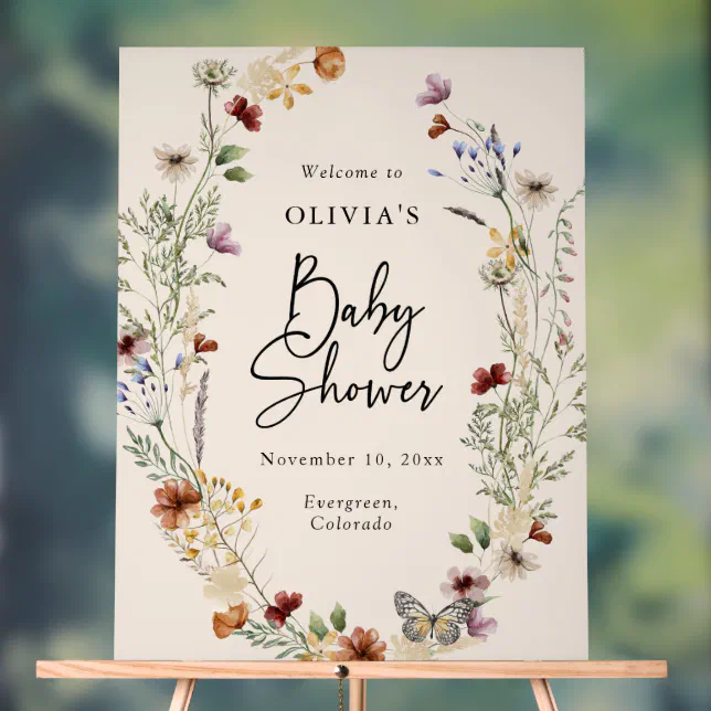 Boho Baby Shower Acrylic Sign | Zazzle