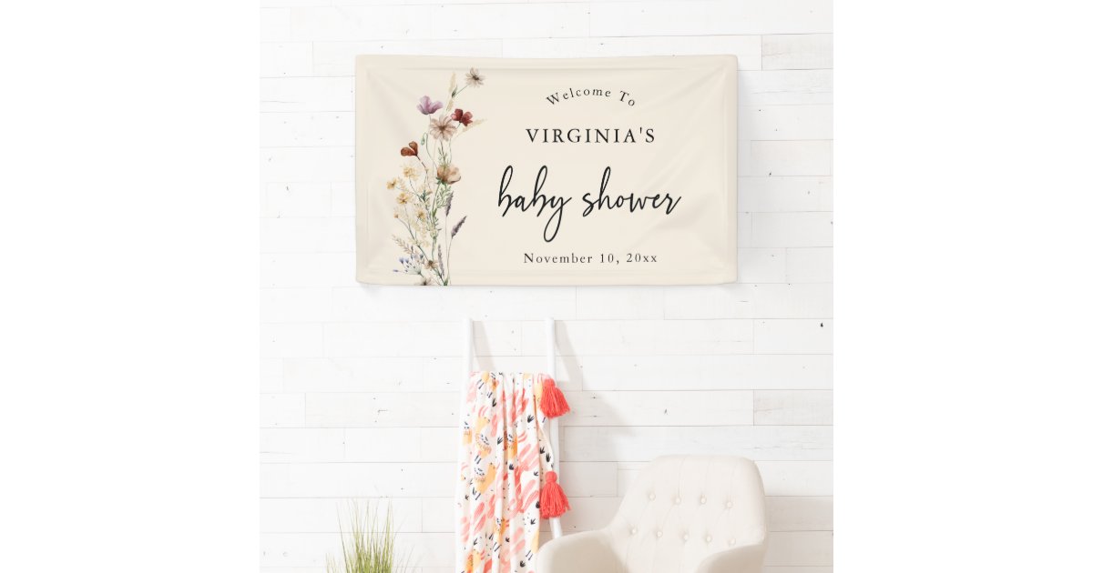 Boho Baby Shower Banner | Zazzle