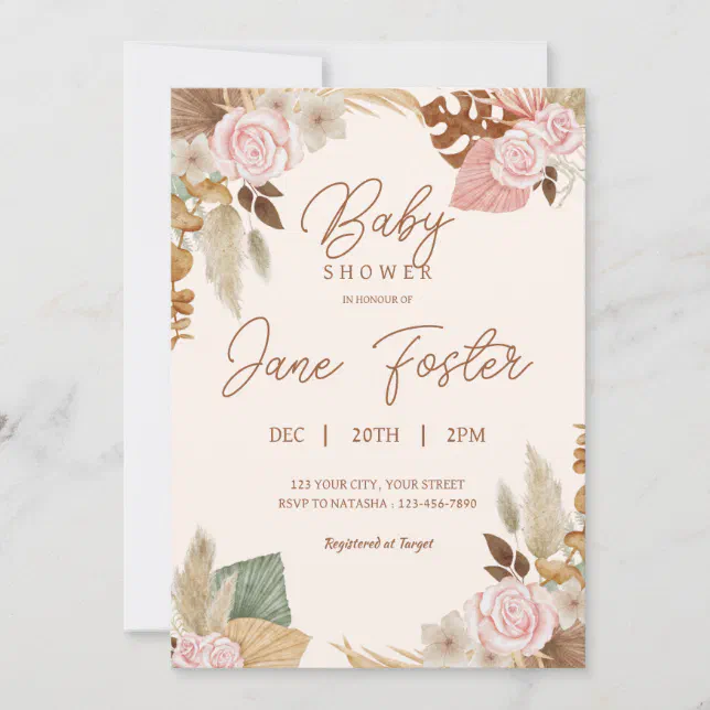 Boho Baby Shower Invitation | Zazzle