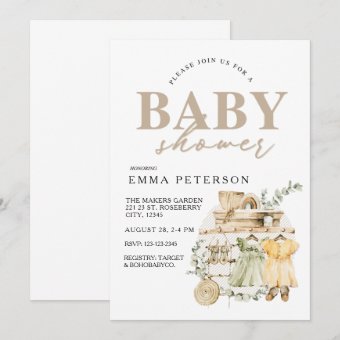 Boho Baby Shower invitation, it’s a Girl! Invitati Invitation | Zazzle