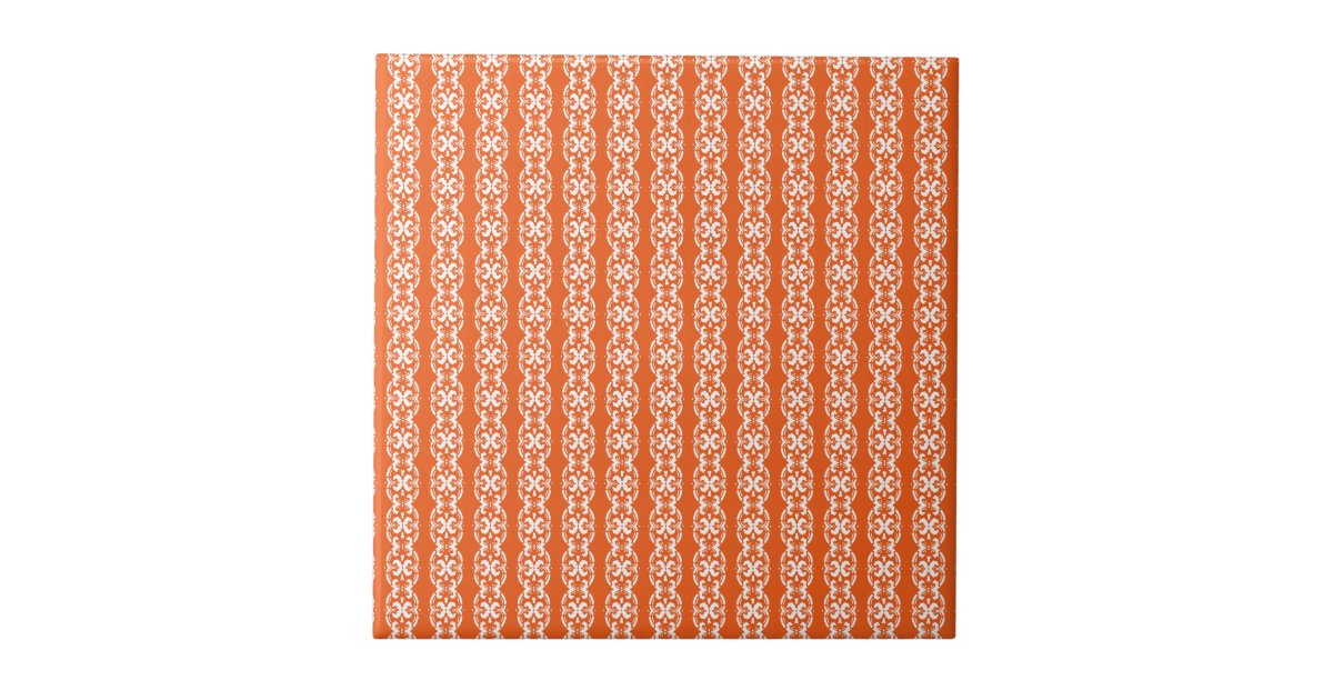 Boho Bazaar, Mix & Match Orange Pattern Ceramic Tile | Zazzle