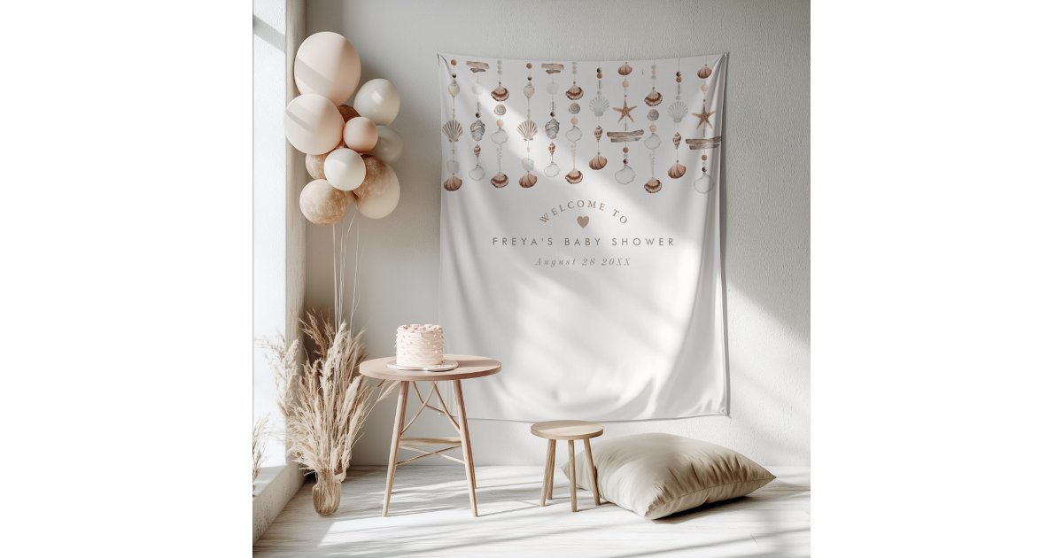 Boho Beach Shell Welcome Sign Tapestry | Zazzle