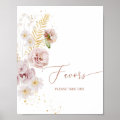 Boho beige gold garden floral Favors Poster | Zazzle
