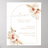 Boho Beige Welcome Sign Bridal Shower | Zazzle