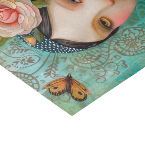 BOHO BIRD AND FLOWER GIRL DECOUPAGE TISSUE PAPER | Zazzle