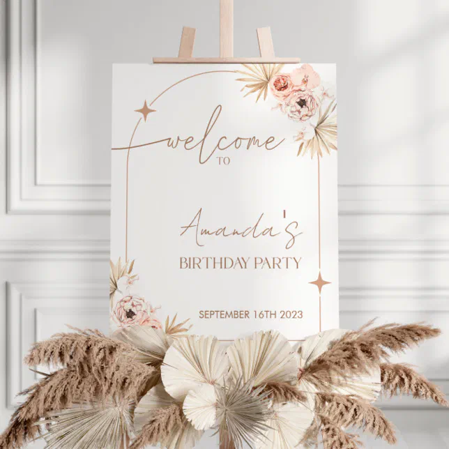 Boho Birthday Party Welcome Sign | Boho Welcome | Zazzle