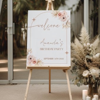 Boho Birthday Party Welcome Sign | Boho Welcome | Zazzle