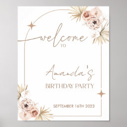 Boho Birthday Party Welcome Sign | Boho Welcome | Zazzle