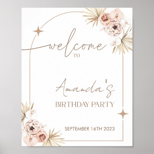 Boho Birthday Party Welcome Sign | Boho Welcome | Zazzle