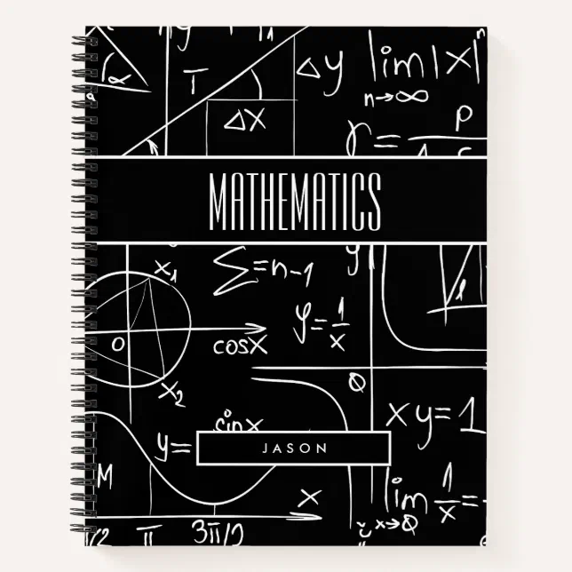 BOHO Black and White Math Symbols Subject Notebook | Zazzle