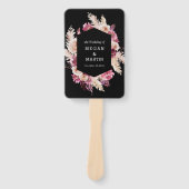 Boho Black Burgundy Floral Wedding Hand Fan | Zazzle