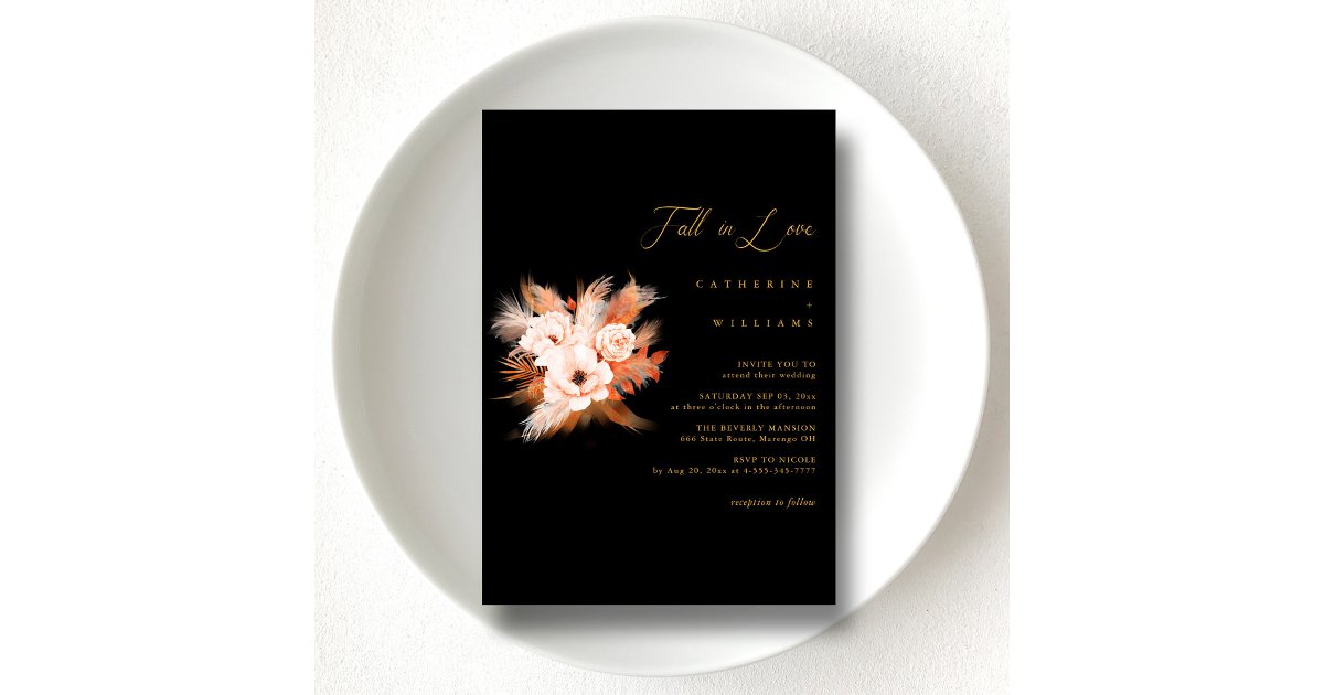 Boho Bliss: Fall in Love Wedding Invitation | Zazzle