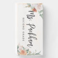 Boho Blooms Floral Teacher Name Classroom Wooden Box Sign | Zazzle